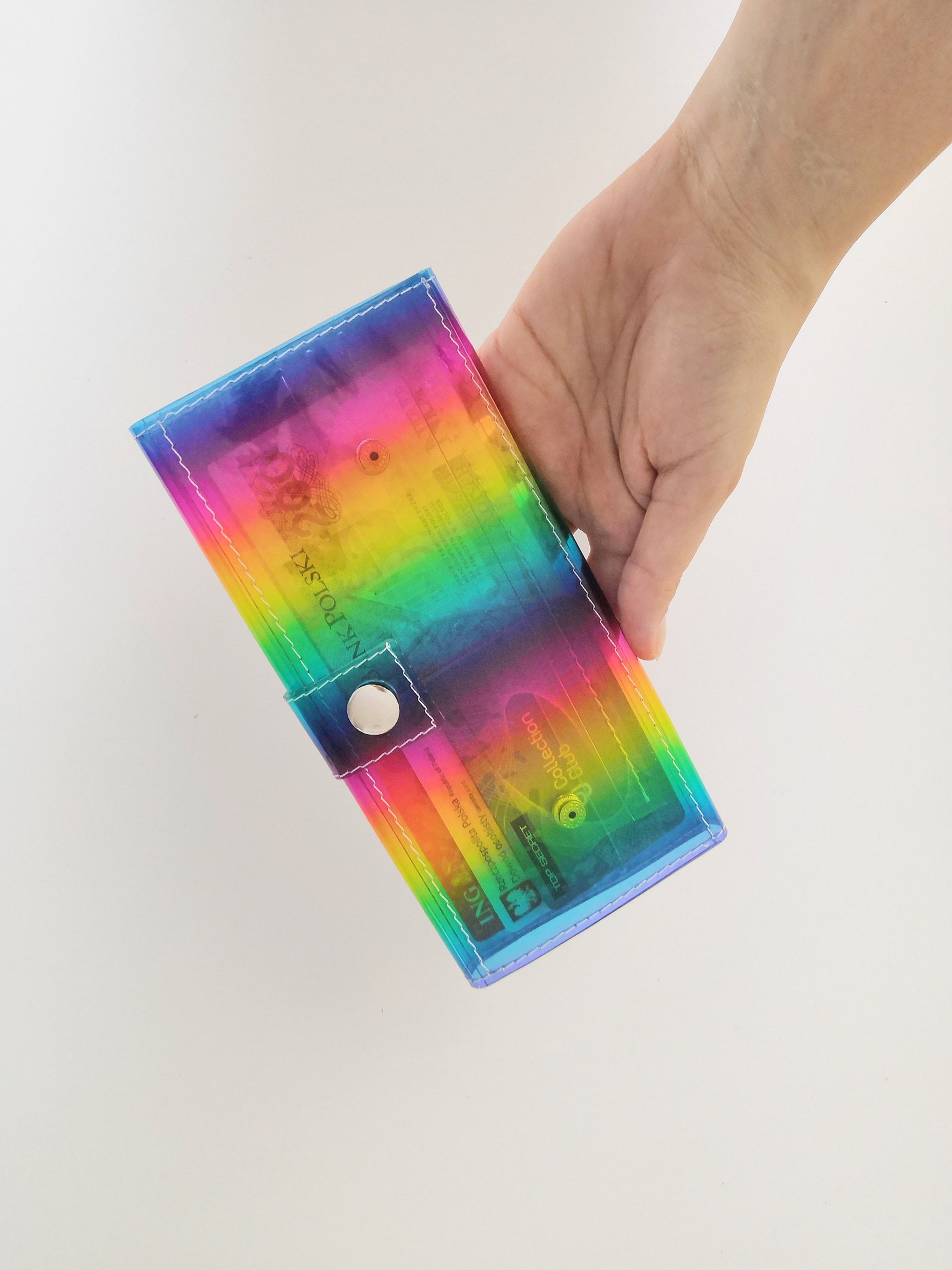 Rainbow Vinyl Wallet Transparent Wallet Gift for Teens LGBT | Etsy