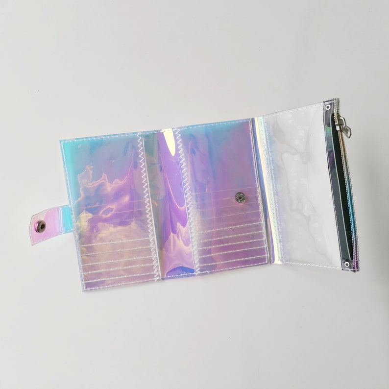 Holographic Clear Wallet Vinyl Cardholder Y2K 90s Aesthetic Transparent ...