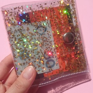 Holographic Gold Metallic Iridescent Wallet Glitter Vinyl Wallet Money ...
