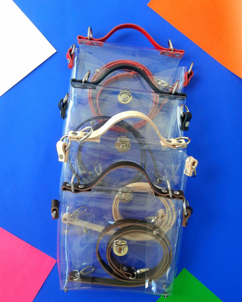 Clear Vinyl Messenger Bag Transparent Crossbody Bag Stadium Approved ...