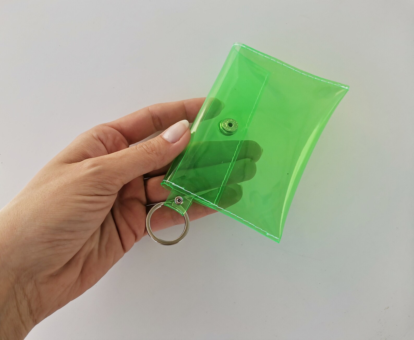 Green Card Holder UV Active Mask Cover Key Ring Slim | Etsy