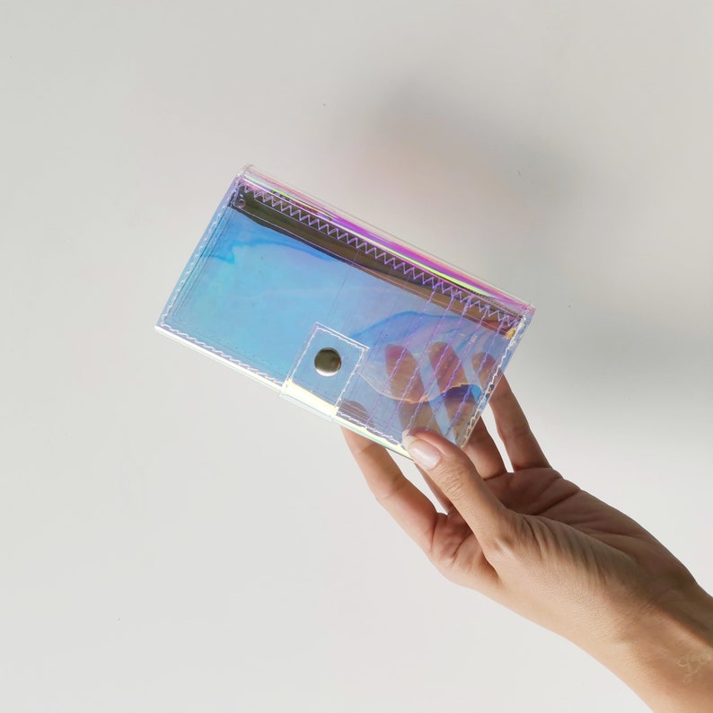 Holographic Clear Wallet Vinyl Cardholder Y2K 90s Aesthetic Transparent ...