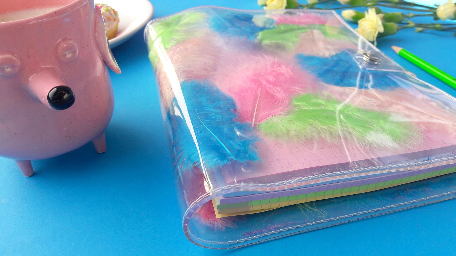 Unique Notebook Feather Notebook Glitter Noteebook Gift for - Etsy