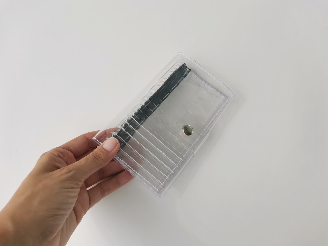 Clear Wallet Medium Wallet Vinyl Pocket Wallet Womans - Etsy