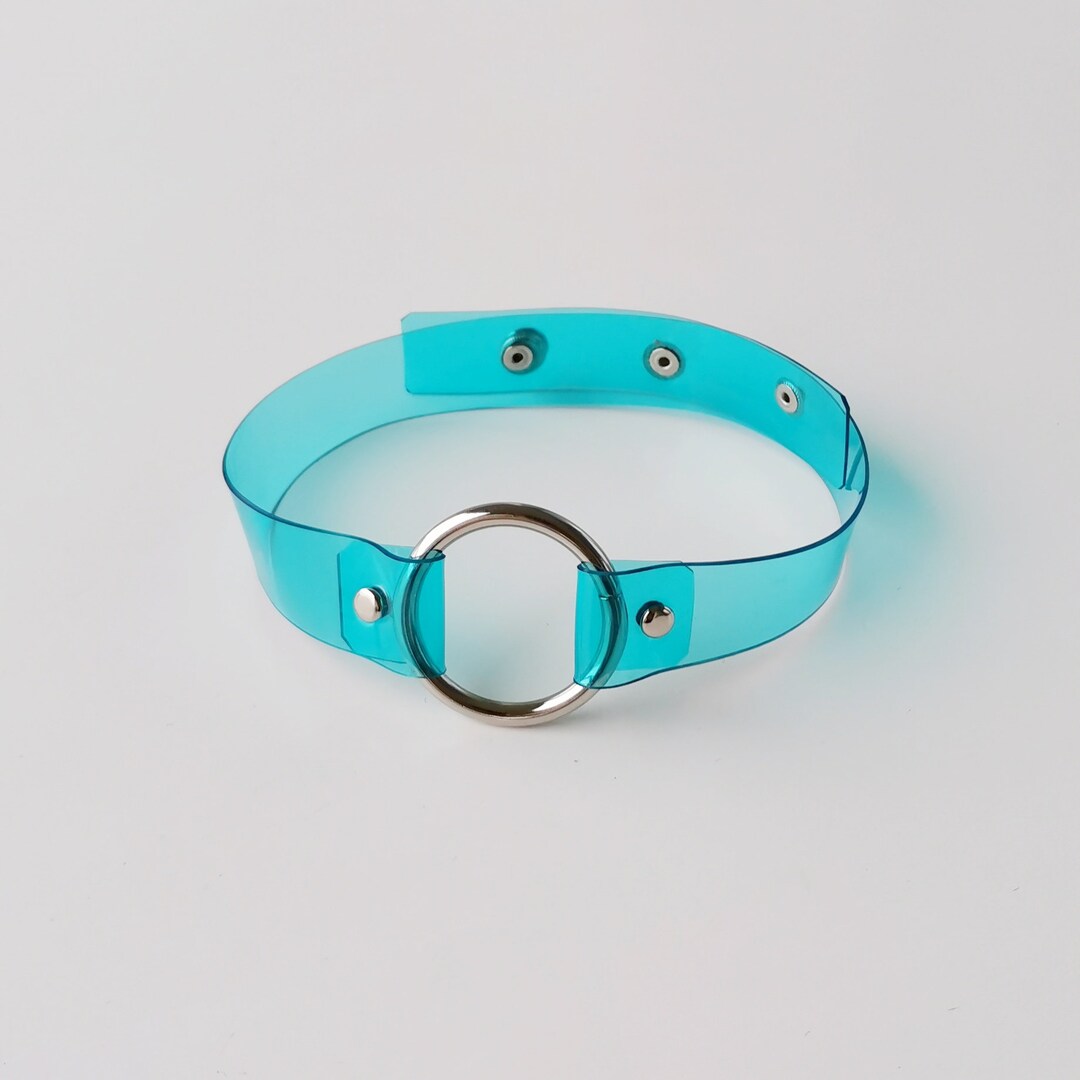 Blue Vinyl Choker, Rave Girl, Toxic Candy, Neon Vinyl, O-ring Choker ...