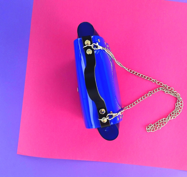 Blue Pvc Bag Glossy PVC Crossbody Standout Design Messenger - Etsy