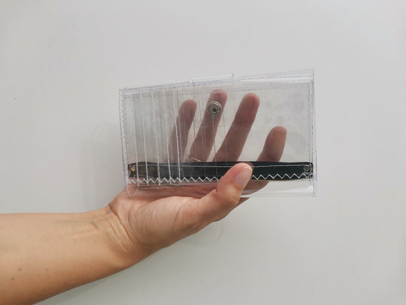 Clear Wallet Medium Wallet Vinyl Pocket Wallet Womans - Etsy