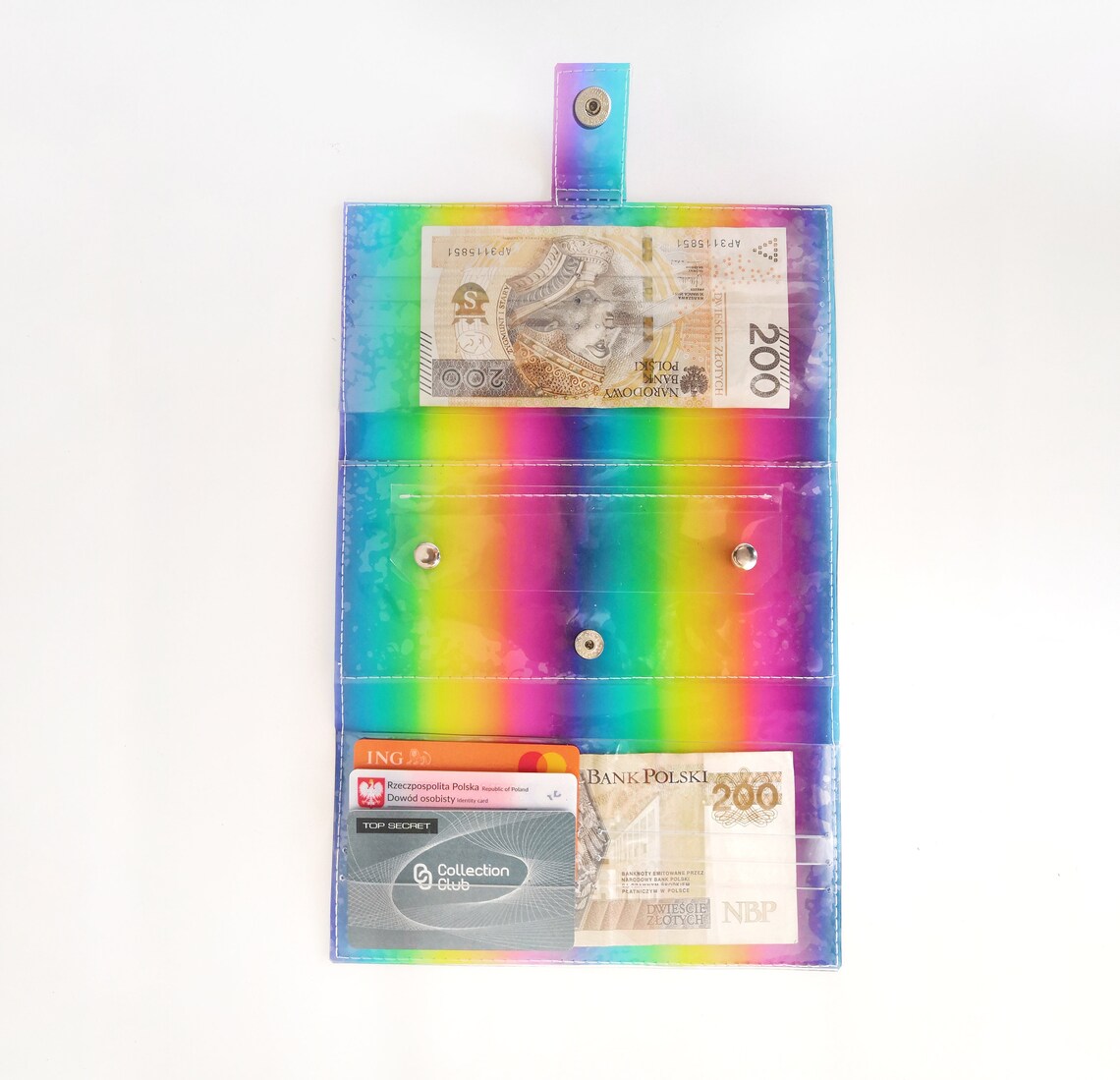 Rainbow Vinyl Wallet Transparent Wallet Gift for Teens LGBT | Etsy