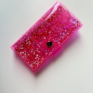 Pink Holographic Wallet Glitter Vinyl Card Holder Barbiecore Wallet Y2K ...