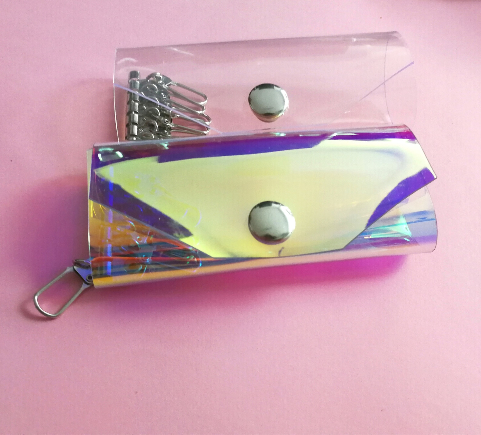 Key Wallet Clear Vegan Key Pouch Vinyl Key Holder Key - Etsy