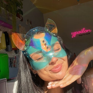 Blue Mask, Cyber Cat, Cat Woman Gadget, Gift for Poledancer, Bad Girl ...