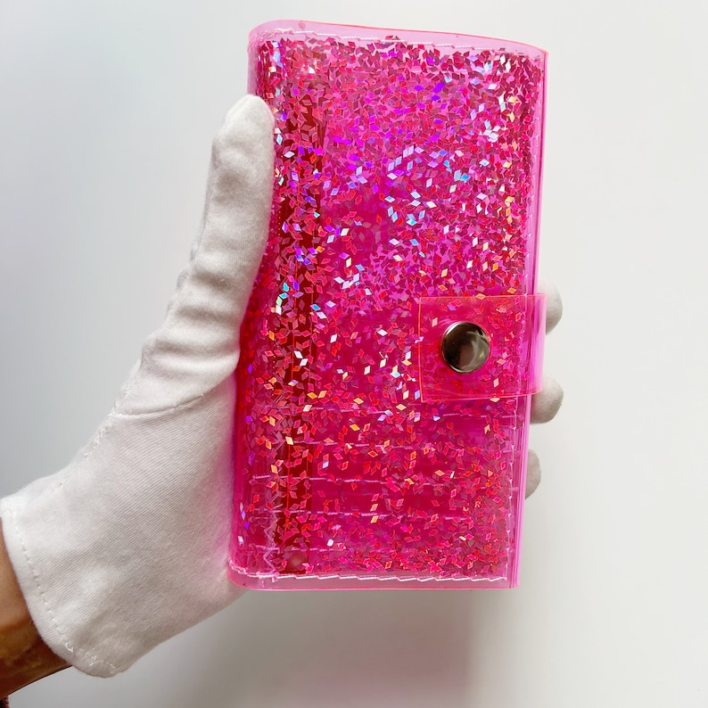 Pink Holographic Wallet Glitter Vinyl Card Holder Barbiecore Wallet Y2K ...