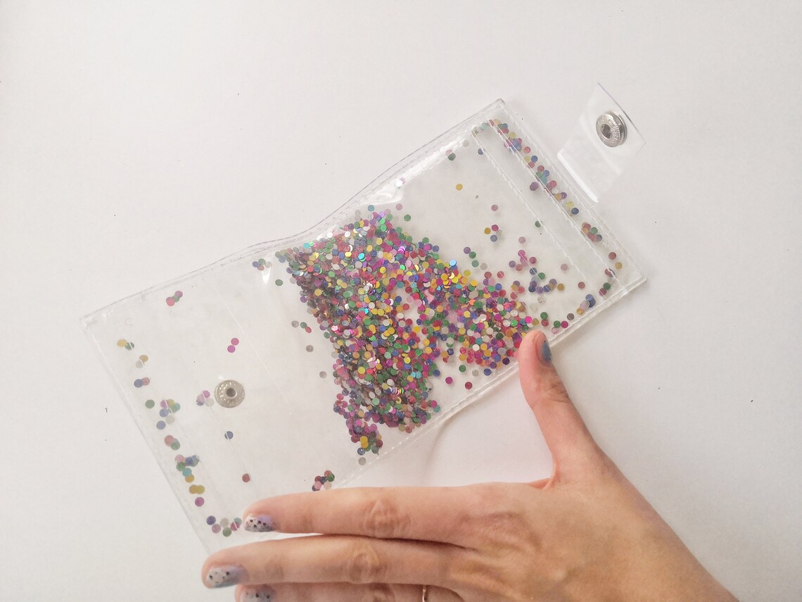 Rainbow Wallet Glitter Walletcredit Card Holder Walletwomens | Etsy