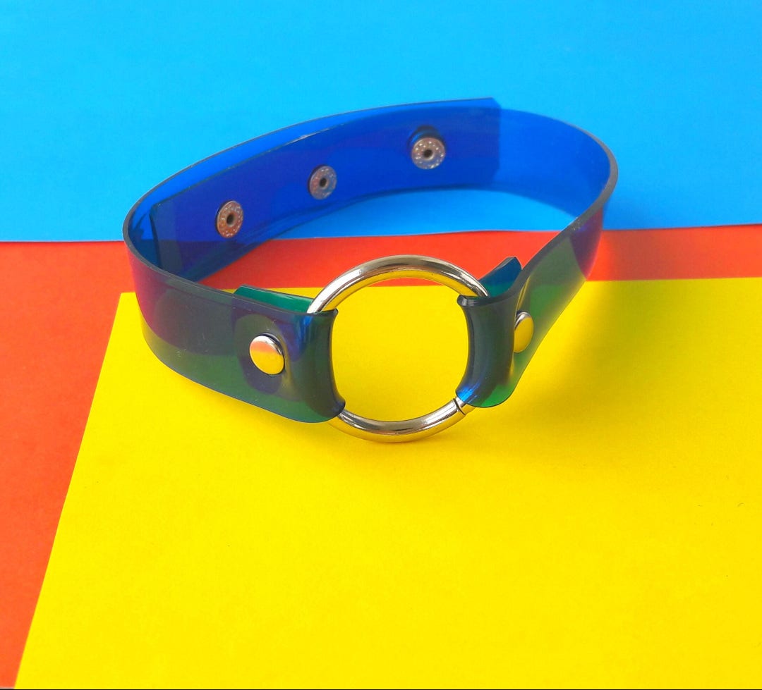 Cyber Choker, Clear Blue Oring Choker, Lollita Gothic Collar, 90 Style ...