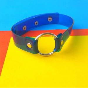 Cyber Choker, Clear Blue Oring Choker, Lollita Gothic Collar, 90 Style ...