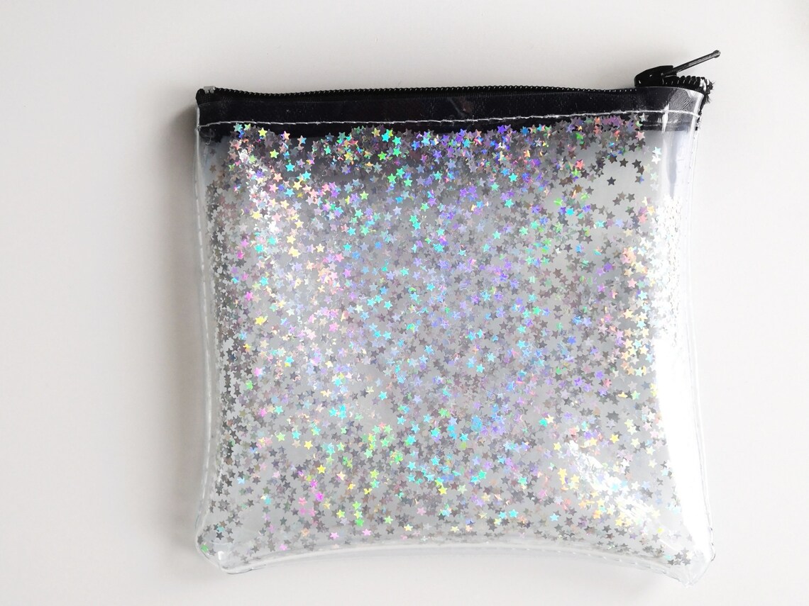 Holographic Stars Small Pouch Transparent Handbag Clear Bag Purse ...