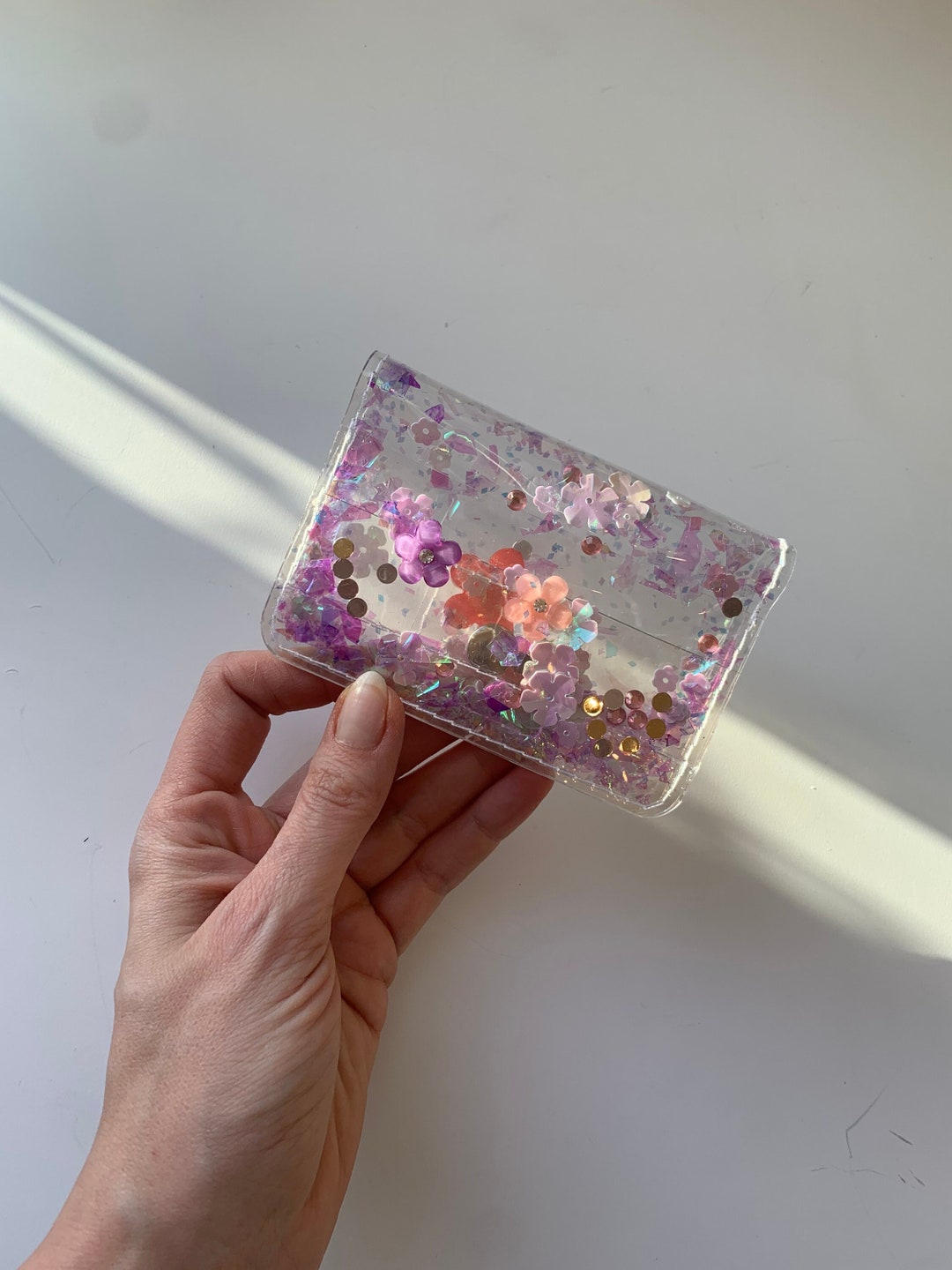 Super Kawaii Glitter Wallet Rhinestones Crystals Purple Green Sparkly ...