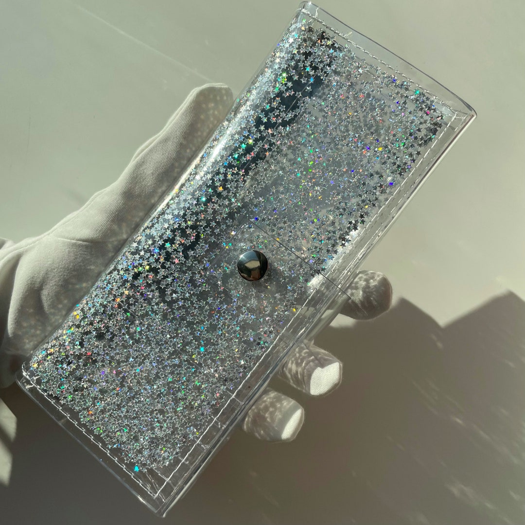 Galactic Starlight Wallet, Transparent Vinyl, Silver Confetti ...