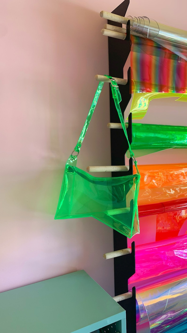 Baguette Bag Shoulder Purse Transparent Vinyl Bow Shape Y2K Aesthetic ...