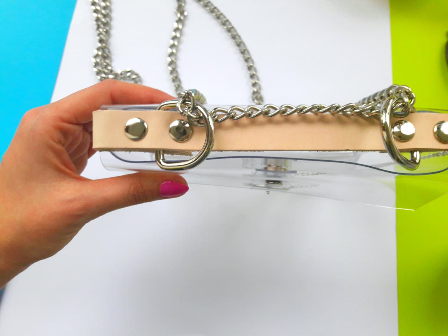 Cool square bag metal ring and chain streetwear purse local | Etsy