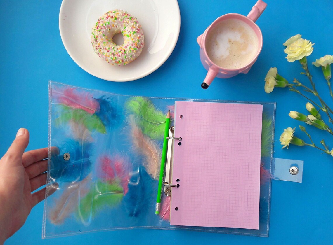 Unique Notebook Feather Notebook Glitter Noteebook Gift for - Etsy