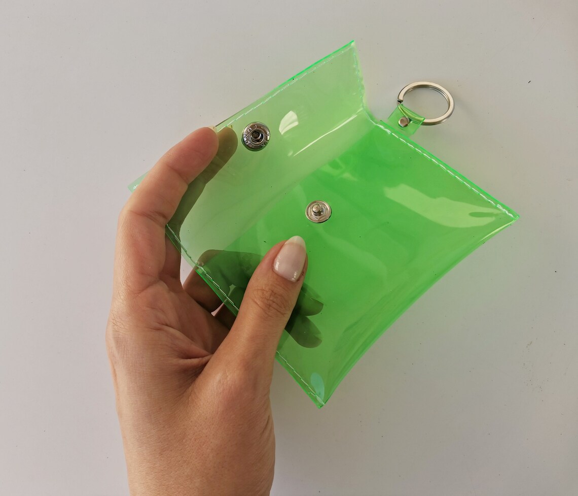 Green Card Holder UV Active Mask Cover Key Ring Slim | Etsy