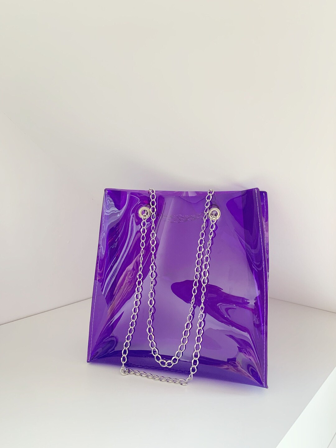 Purple Everyday Bag, Jelly Purse, Transparent Tote, Match Day Bag ...