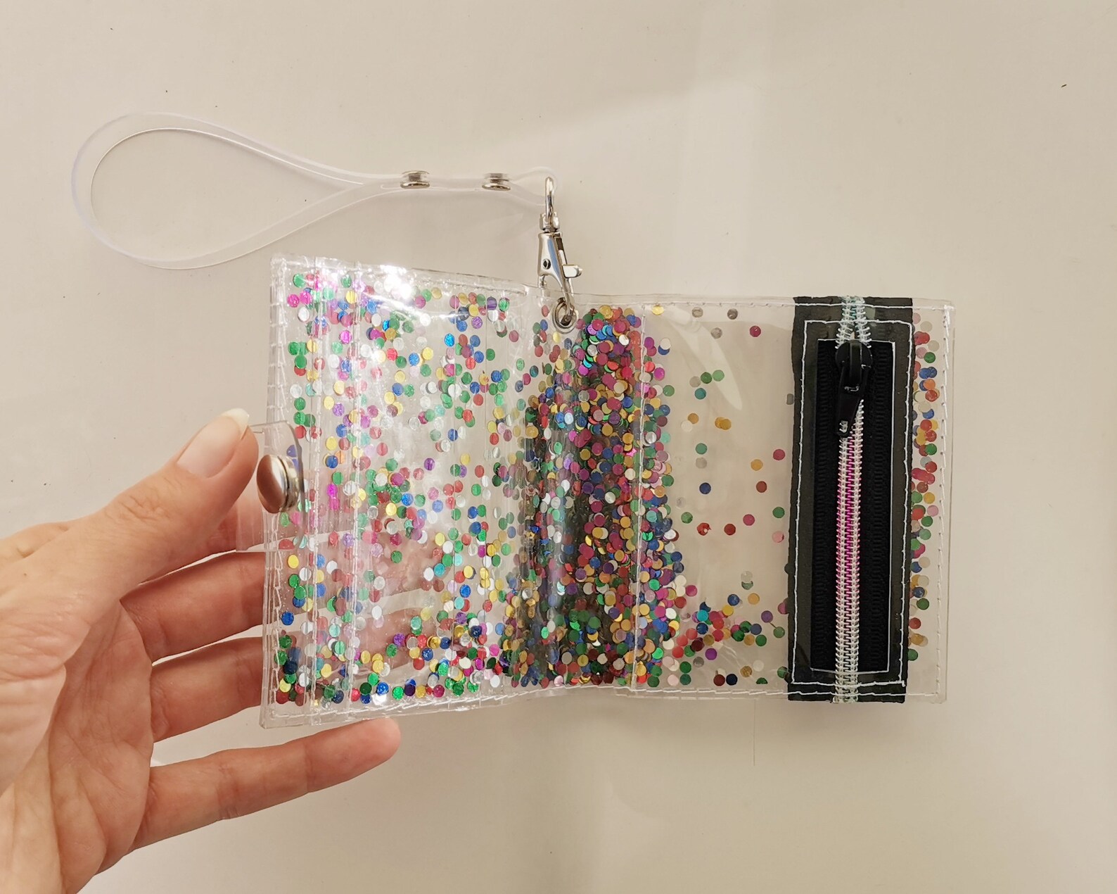 Confetti Clear Vinyl Wallet Dopamine Boost Kawaii Y2K Wallet With ...