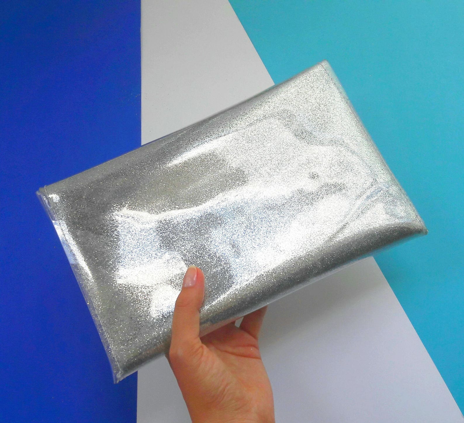 Silver glitter clutch bridesmaids clutch silver clutch | Etsy