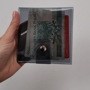 Black Vinyl Wallet, Travel Cashier Wallet, Card and Bils Holder, Gift ...