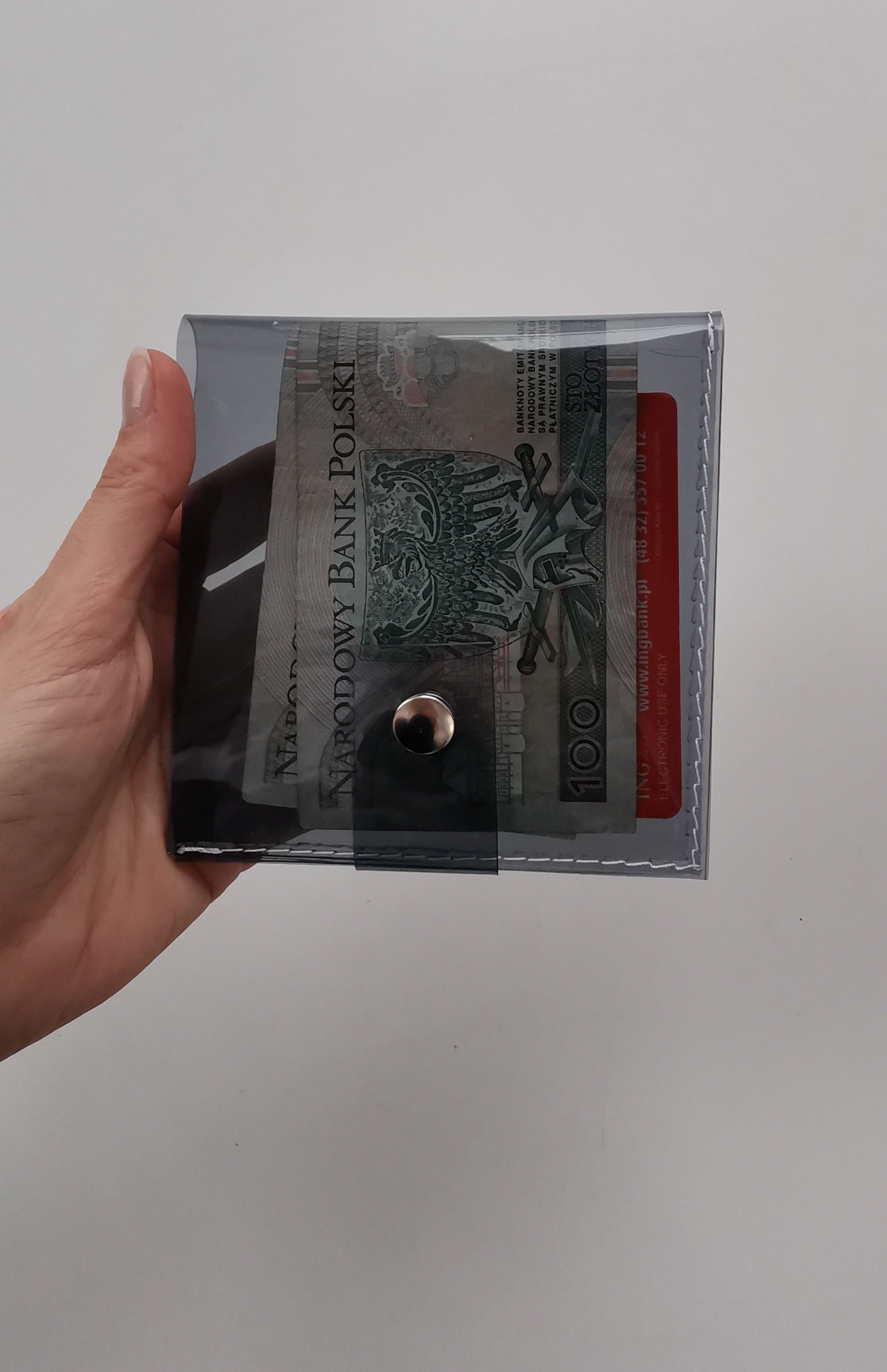 Black Vinyl Wallet Travel Cashier Wallet Card and Bils - Etsy