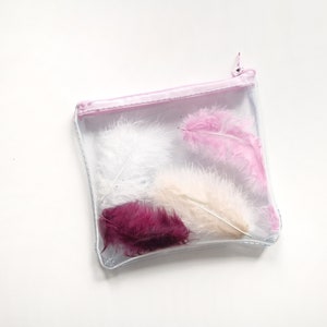 Cute Makeup Pouch, Feathers Cosmetic Bag, Soft Feathers, Gift for ...