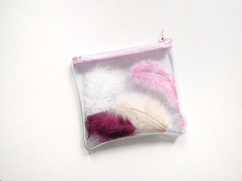 Cute Makeup Pouch Feathers Cosmetic Bag Soft Feathers Gift - Etsy