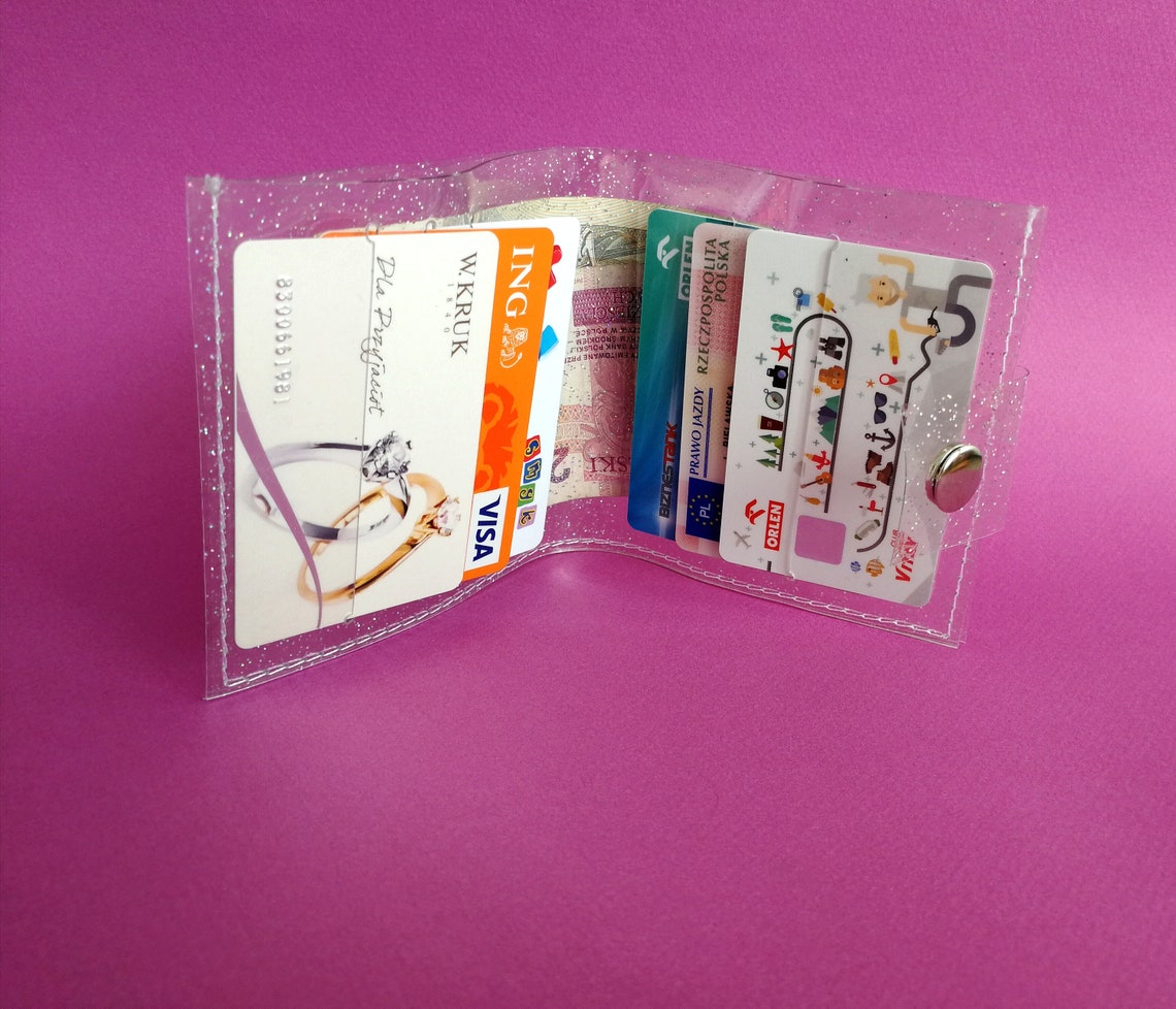 Transparent Clear Vegan Wallet With Iridescent Holographic - Etsy