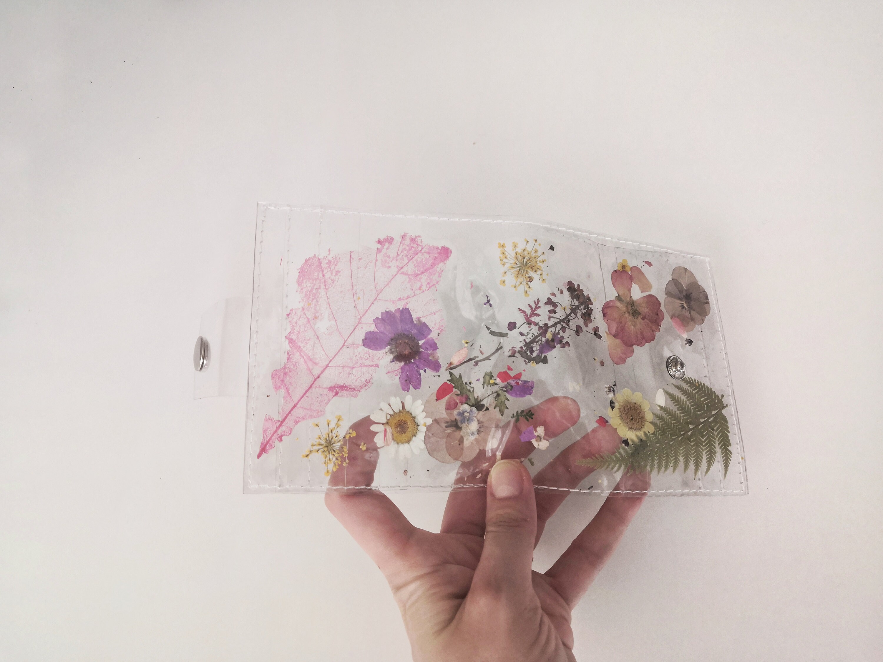 Medium Wallet Pressed Flowers Transparent Holder Eco - Etsy