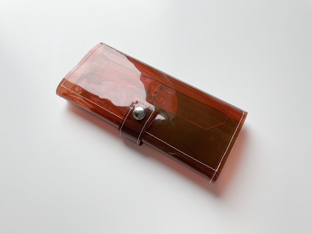 Large Brown Jelly Wallet – Shiny Vegan Summer Purse, Long Transparent ...