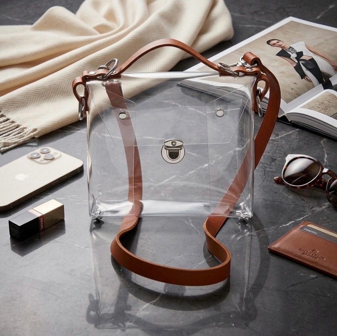 Clear Vinyl Messenger Bag Transparent Crossbody Bag Stadium Approved ...