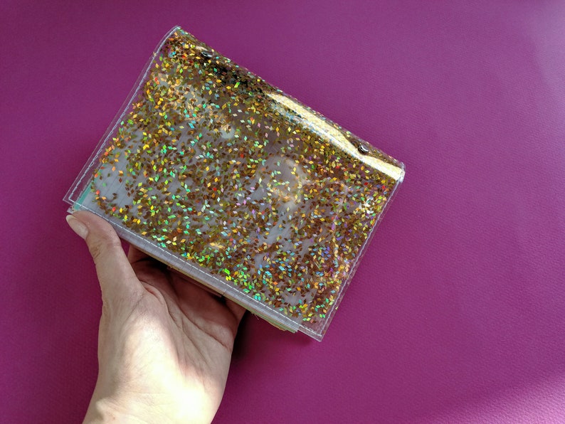 Cute Holographic Gold Glitter Notebook Girl Boss Notepad | Etsy