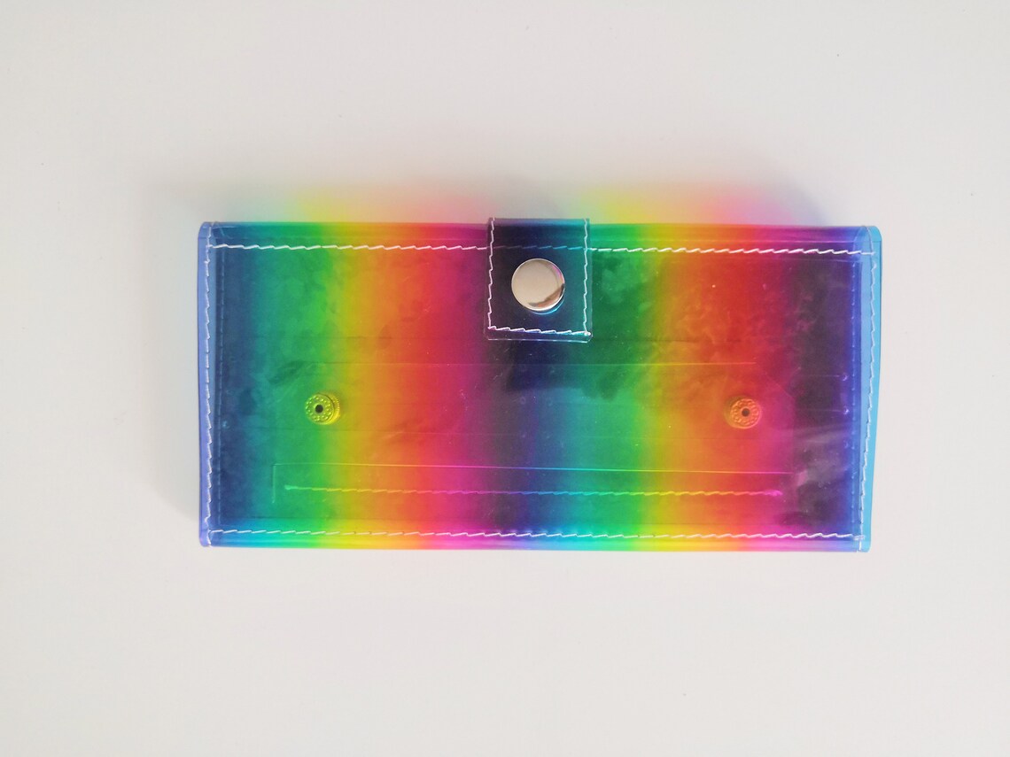 Rainbow Vinyl Wallet Transparent Wallet Gift for Teens LGBT | Etsy