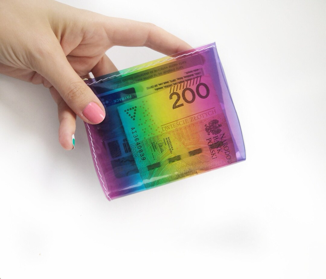 LGBT Wallet Transparent Wallet Vegan Rainbow Vinyl Cashier Wallet ...