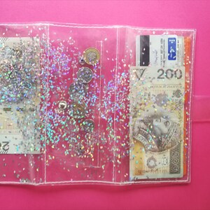 Clear Wallet With Holographic Confetti, Glitter Cashier Wallet ...
