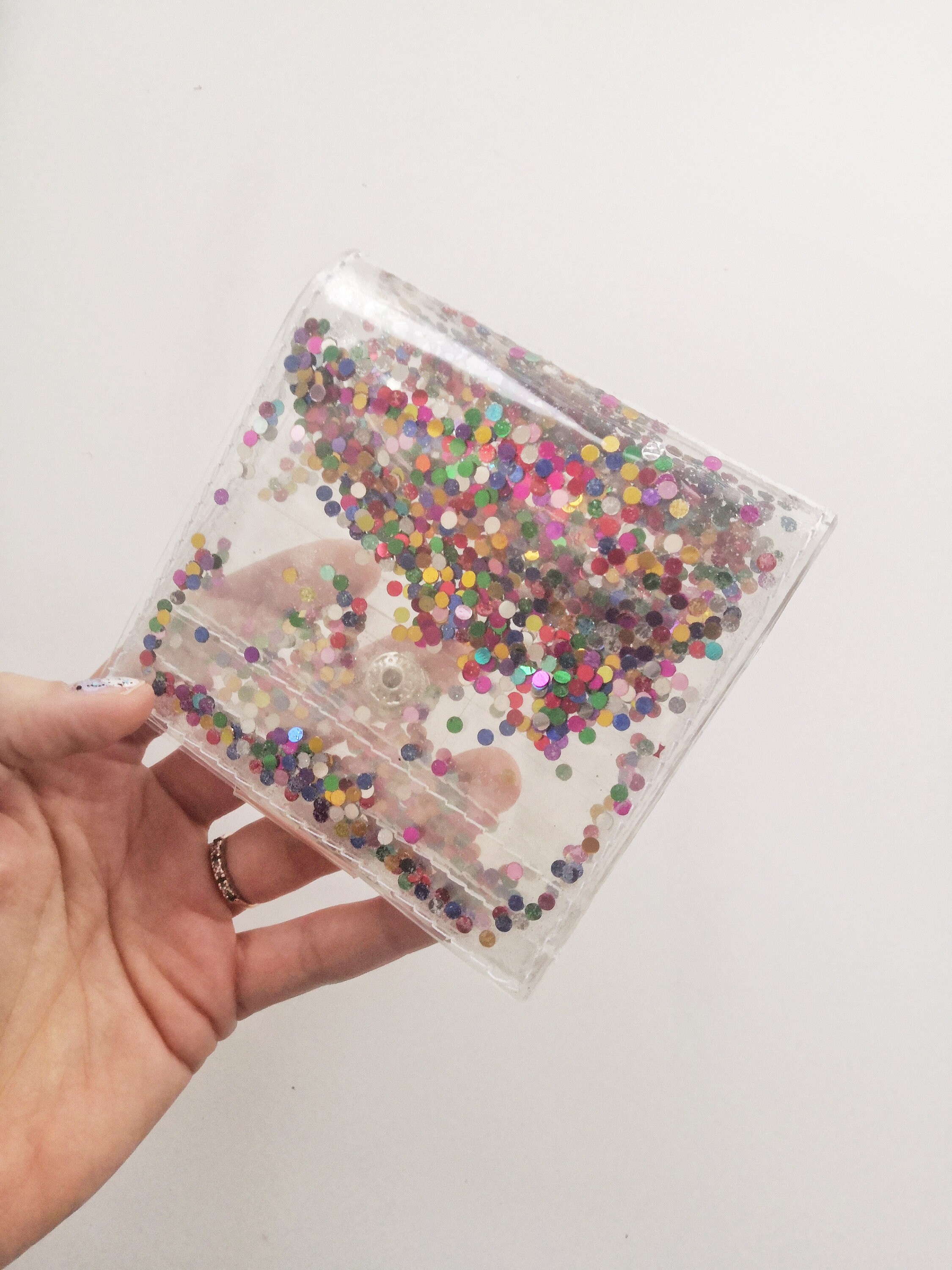 Rainbow Wallet Glitter Walletcredit Card Holder Walletwomens | Etsy