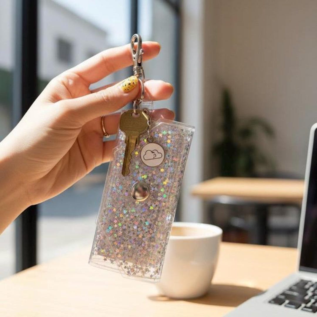 Glitter Key Pouch Y2K Rave Key Wallet 6 Slot Key Case Vegan Small Bag ...