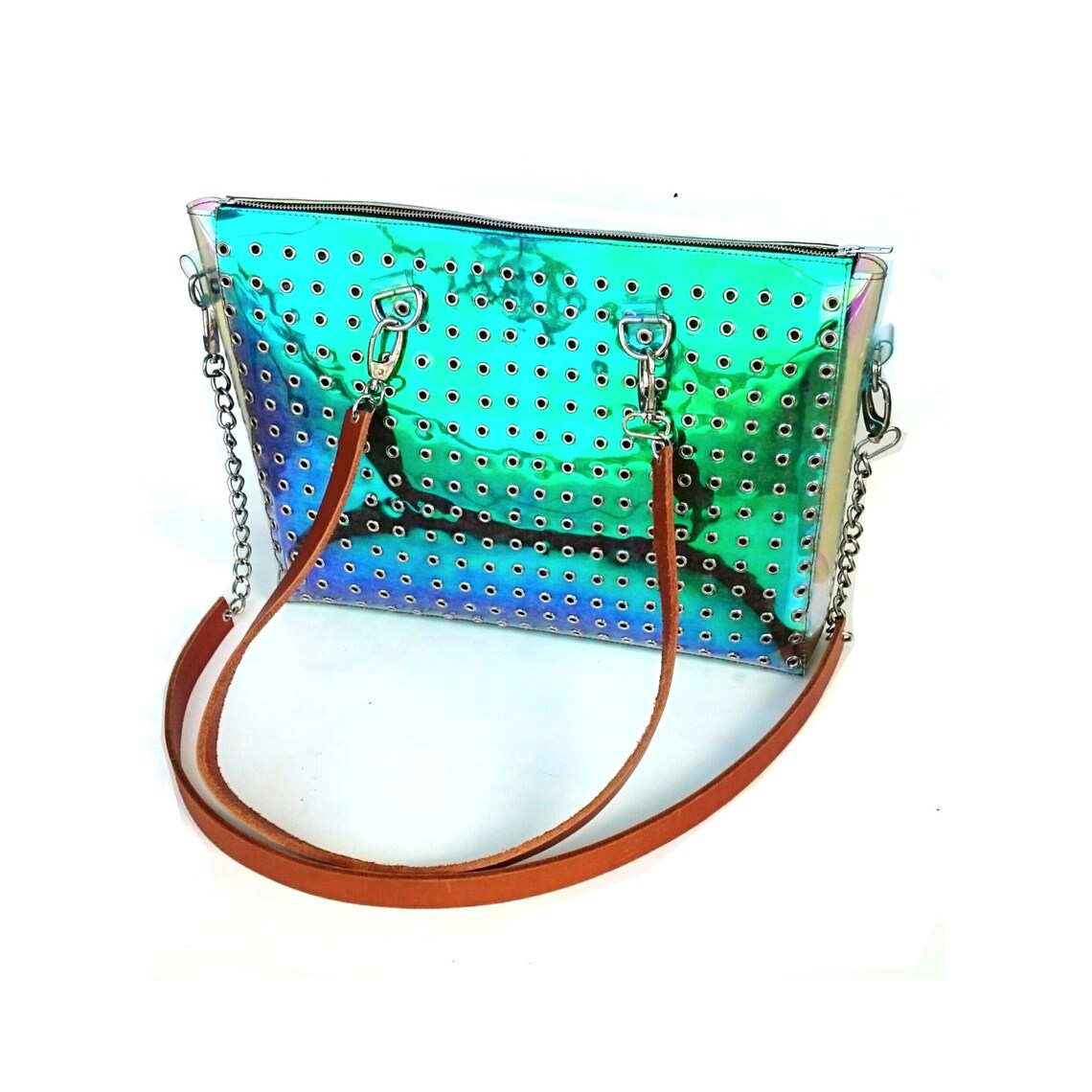 Laptop Bag Iridescent Laptop Bag Holographic Shopper Bag | Etsy