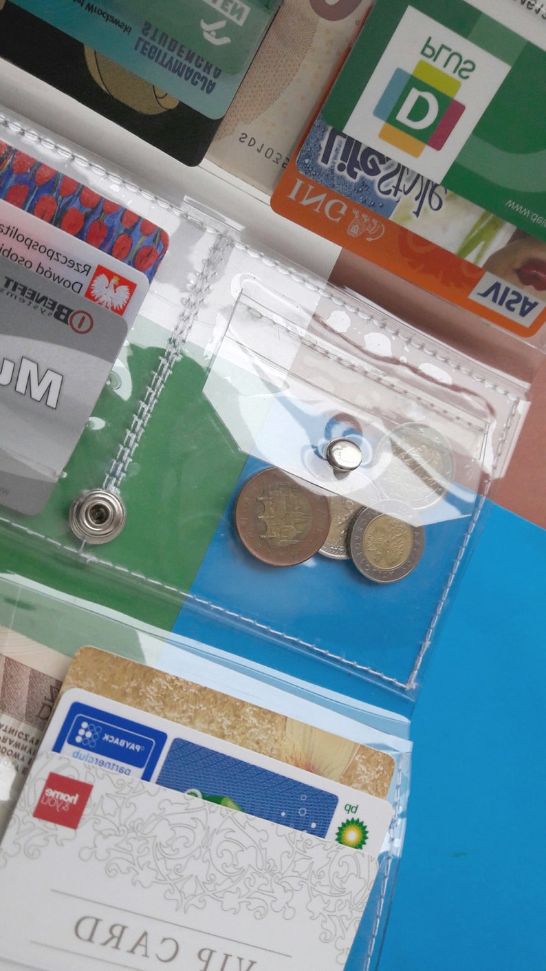 Transparent Vinyl Wallet Clear Card Coin Bill Holder Large Womens ...