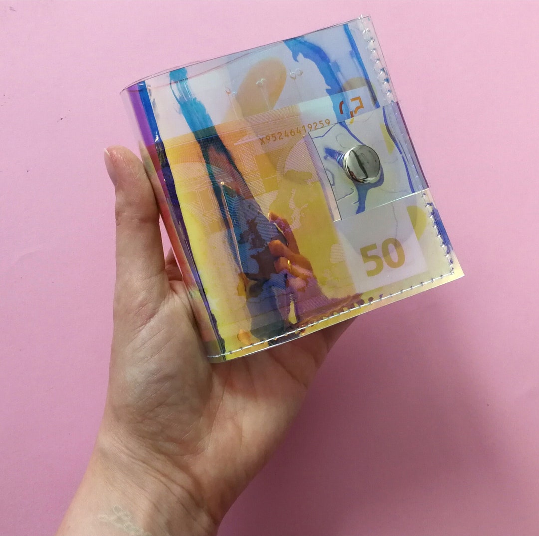 Holographic Card Holder Wallet Iridescent ID Credit Card Case Vegan ...