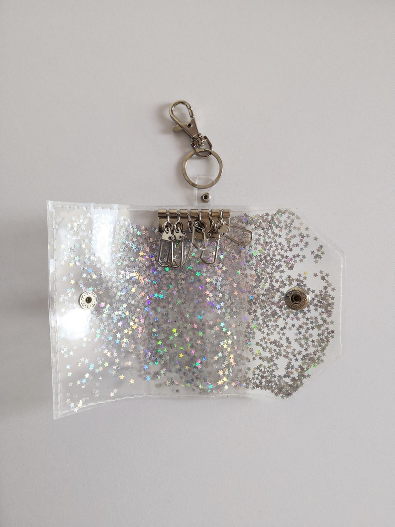 90s style key pouch small stars glitter key holder vegan | Etsy