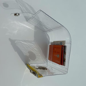 Small Wallet Clear Vinyl Transparent Card Holder Minimalist Compact ...