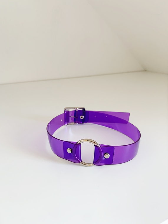 Purple Collar Vinyl Choker Rave Girl Toxic Candy Neon - Etsy