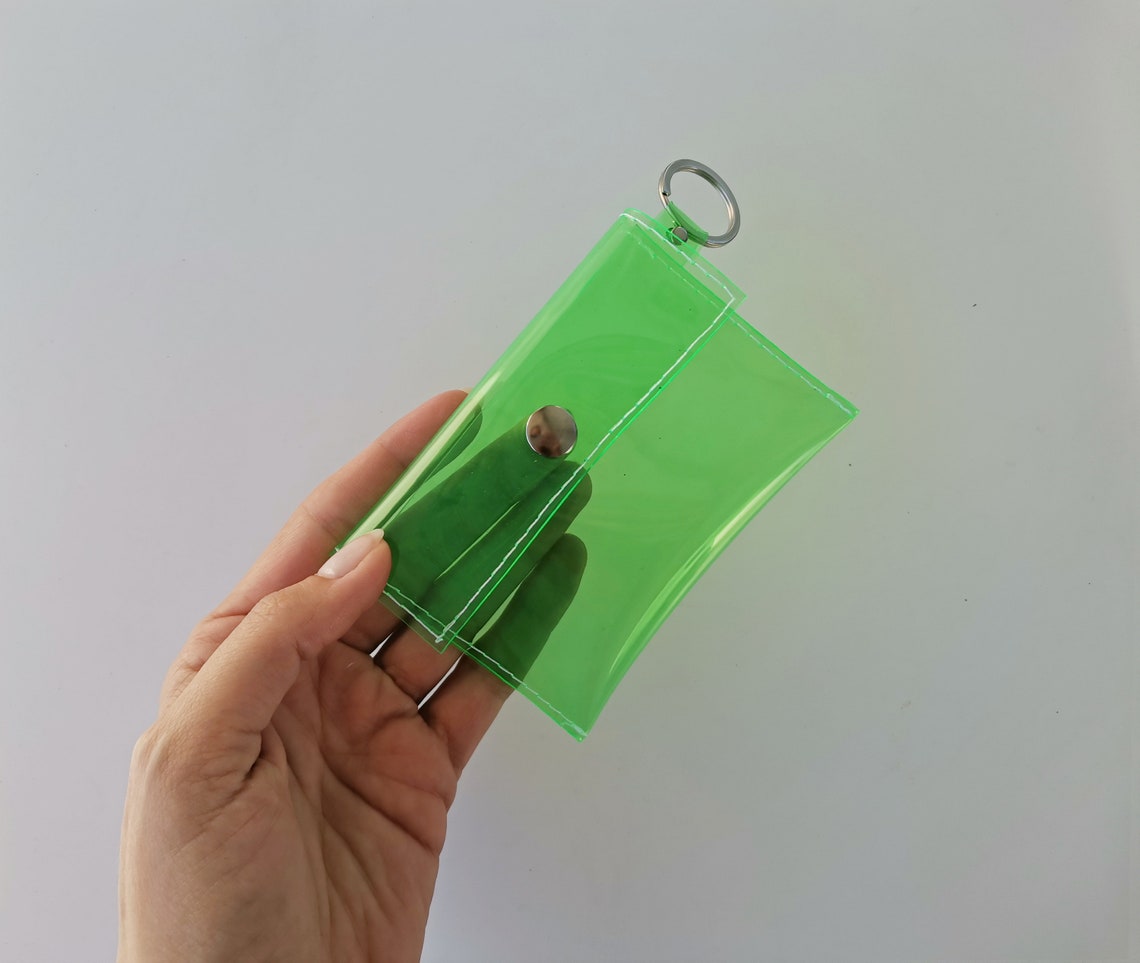 Green Card Holder UV Active Mask Cover Key Ring Slim | Etsy